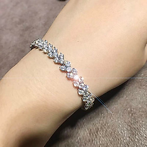 Silver Tennis Bracelet, 18K Gold Plated AAAAA+ Cubic Zirconia Bracelet, Dainty Classic Fashion Jewelry for Women