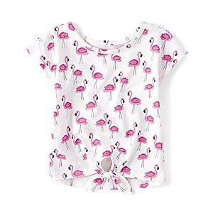 The Children's Place Baby Toddler Girls Short Sleeve Dolman Top, White, 6-9 Months