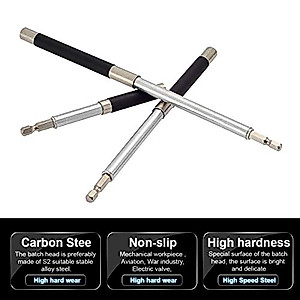 HOHXEN 3pcs 80/120/140mm 1/4" Hex Shank Bit Holder Extension Quick Change Screwdriver Connection Rod Adapter Sleeve