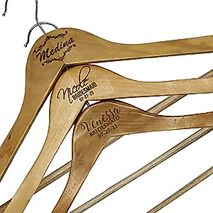 Custom Engraved Wood Hanger - Personalized for Bride Bridesmaid Wedding Bridal Party