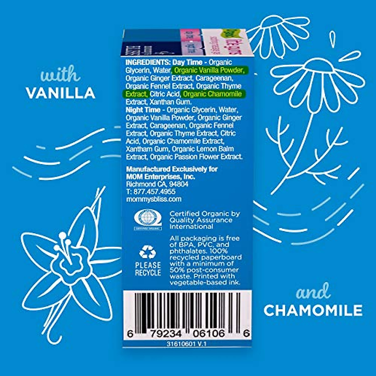 Mommy's Bliss Organic Little Gums Soothing Massage Gel Day and Night Combo Helps with Tender Age Months + Sugar Free 2 - 0.53 Oz Tubes, mild, sweet flavor, 2 Count(Pack of 1)