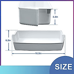 2187172 Door Shelf Bin for Whirlpool Kenmore Amana Frigidaire Fridges Roper Estate Replace WP2187172, AP6006028, 2187194K, PS11739091 AP3853103, AP3853103, PS328468, PS986890, 3046299（2 Pack）