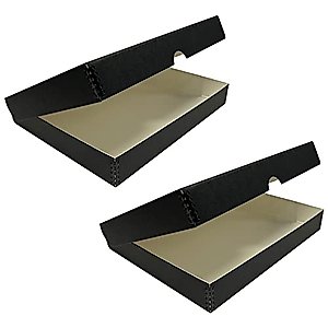 Lineco 9x12 Black Clamshell Archival Folio Storage Box. Removable Lid. Acid-Free with Metal Edge. Protects Picture Longevity, Organize Photos or Documents, Crafts, DIY. (Pack of Two)