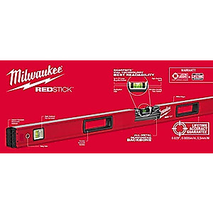 Milwaukee MLBXC48 10 Inch/24 Inch/48 Inch REDSTICK Box and Torpedo Level Set
