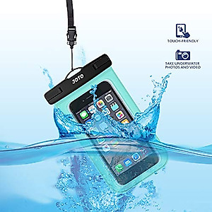 JOTO Universal Waterproof Phone Holder Pouch Bundle with 2 Pack Floating Wrist Strap for Waterproof Camera