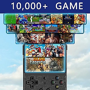 RG353V Emulator Handheld Game Console 10000+ Classic Games 64G Card, 3.5-Inches Display Dual OS Android 11, Linux System Support 5G WiFi 4.2 Bluetooth, RK3566 Chip(RG353V- Dual OS - Black)