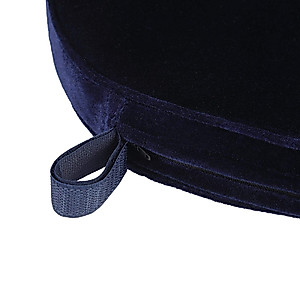 TABLECLOTHSFACTORY 2&quot; Thick Navy Blue Chair Pad Skid Proof Backing Seat Cushion with Premium Velvet Fabric
