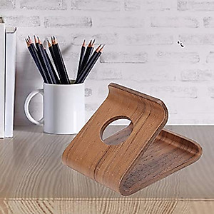 Rodipu Phone Holder, Wood Cell Phone Holder Stand for Cell Phone Holder, Cell Phone Holder Wood Tablet Holder(Walnut)