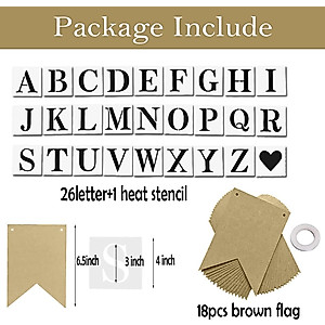 DIY Brown Banner Set, Personalized Banner Party Decorations Supplies Custom Signs, Handwriting Banners Include 26 Letters Stencil