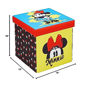 Disney Minnie Mouse Storage Ottoman, 15” Toy Box