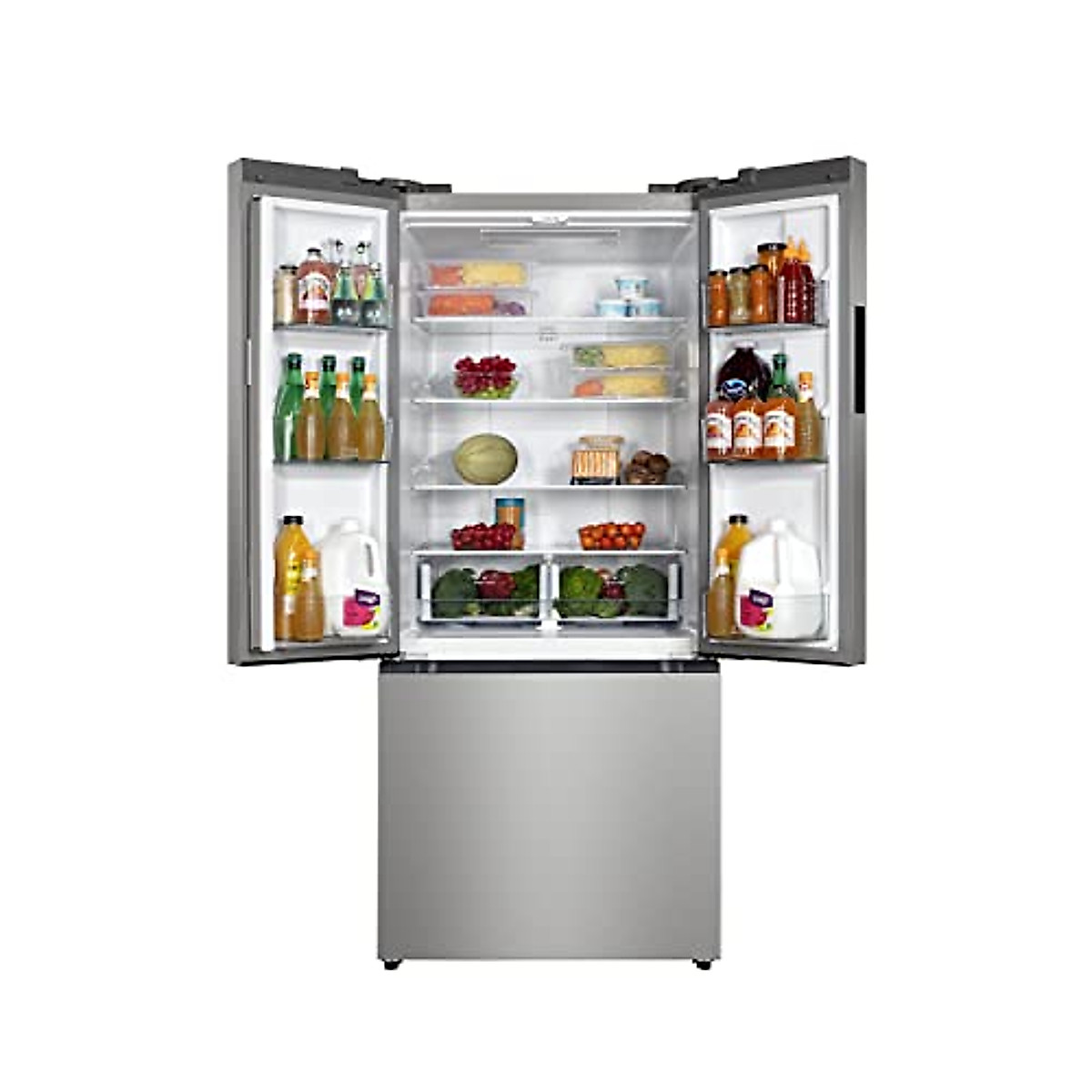 Hamilton Beach HBF1770 French Door Counter Depth Refrigerator with Freezer Drawer, 17.7 cu ft, Stainless Steel (Full Size)