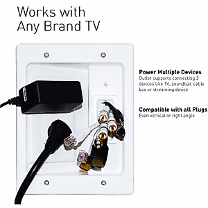 Legrand, Home Office & Theater, In Wall TV Power Kit, White, 6ft Length, HT22U2WHR6