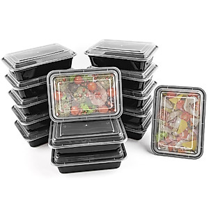 Golden State Art, 50 Pack 38 Oz Meal Prep Container, 1-Compartment Lunch Bento Box with Lid, BPA Free, Freezer, Microwave, Dishwasher Safe, Reusable