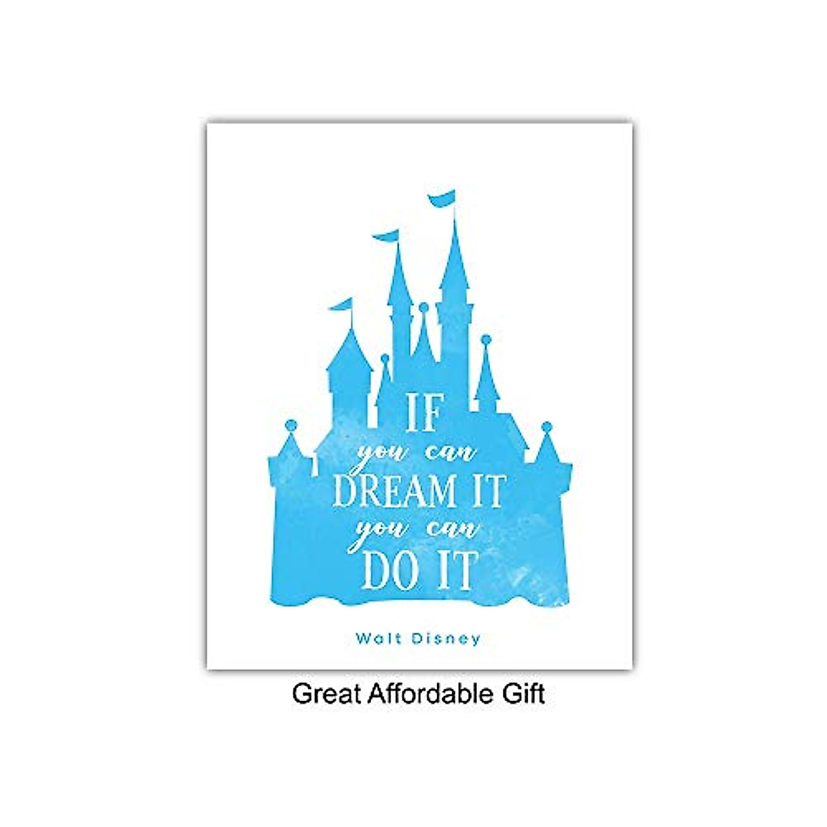 Quotes Posters - 8x10 Princess Wall Art Room Decorations - Home Decor Set for Girl Bedroom, Nursery - Cute Girly Gift for Rapunzel, Cinderella, Snow White, Ariel, Belle and World Fan print