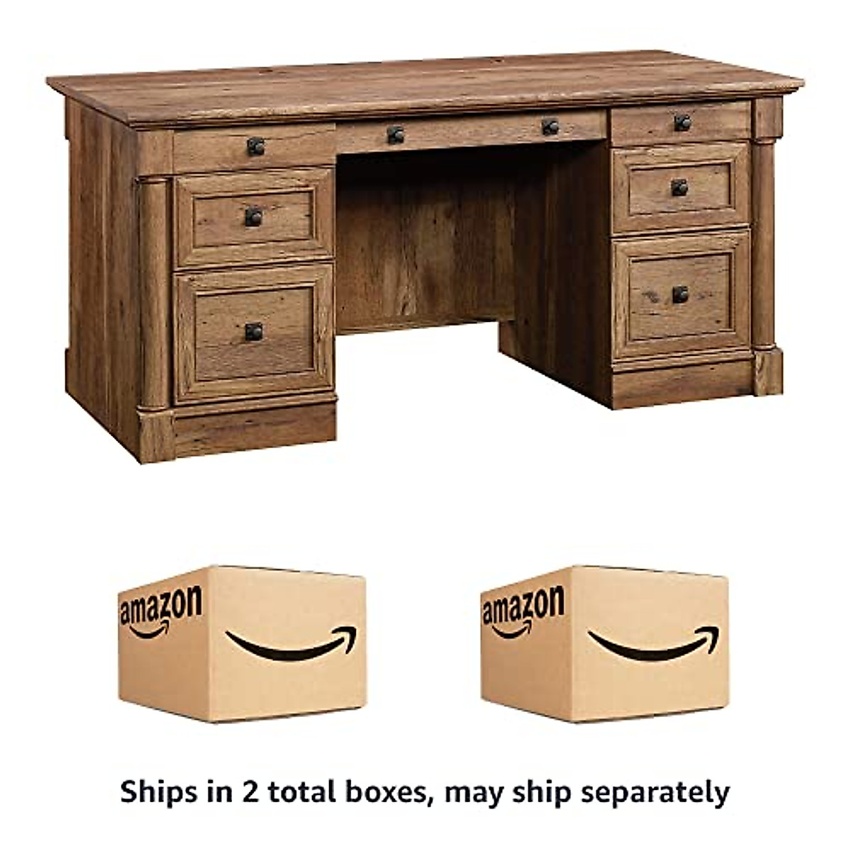 Sauder Palladia Executive Desk, Vintage Oak finish