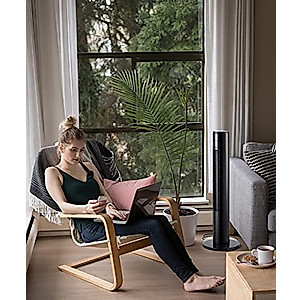 MEPTY Tower Fan with Remote, 36’’ Oscillating Fan with 3 Speeds,3 Modes,Portable Standing Floor Fan with Timer,Quiet Cooling Fan,Bladeless Fan for Bedroom,Office,Living Room,Black