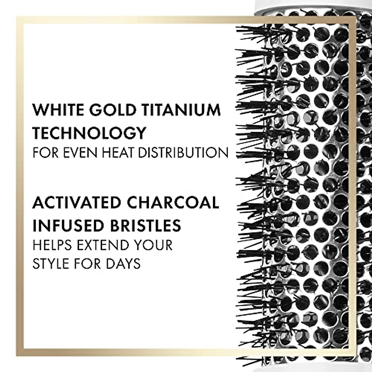 Hot Tools Pro Artist White Gold Collection Titanium Round Brush | Textured Blowouts (1 in)