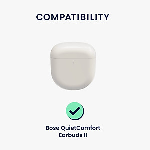 kwmobile Case Compatible with Bose QuietComfort Earbuds II Case - Silicone Cover Holder for Earbuds - Black