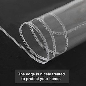 Hiasan Clear Plastic Tablecloth Rectangle - 100% Waterproof Oilproof Stain Resistant Wipeable Transparent Vinyl Table Cloth Protector, 60 x 84 Inch