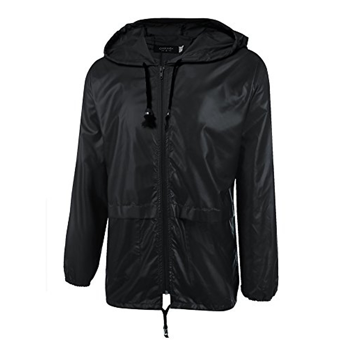 COOFANDY Mens Light Packable Rain Jacket with Hood Waterproof Trench Raincoats