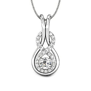 ERAA Jewel 1 CT Round Colorless Moissanite Engagement Pendant, Wedding Bridal Pendant, Eternity Sterling Silver Solid Diamond Solitaire -Prong Anniversary Promise Gift for Her