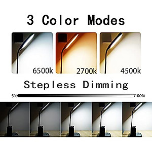Small Desk Lamps for Home Office with USB Charging Port Pen Holder Battery Display, 3 Modes Reading Desk Light College Dorm Room Essentials for Guys Girls, Kids Student Study Rechargeable Table Lamp