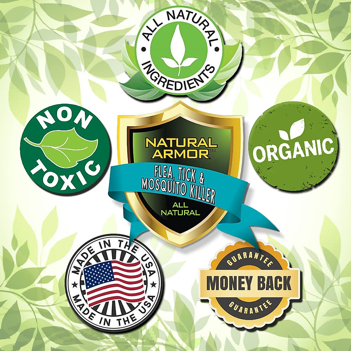 All-Natural Flea, Tick & Mosquito Killer - Powerful Non-Toxic Formulation Safe for Children, Pets & Environment for Indoor & Outdoor Use. 128 Oz Gallon, Ready to Use with Heavy-Duty Trigger Sprayer