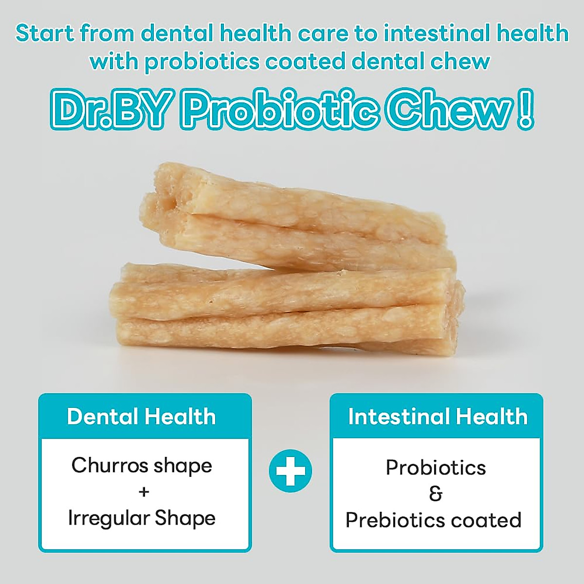 DOCTOR BY Probiotic Chew, Dental Dog Treats with Probiotic Supplement for Small/Medium Dogs – Freshens Breath, Supports Digestive Health (4.6oz, 10 Packs) (Duck) (Probiotics)