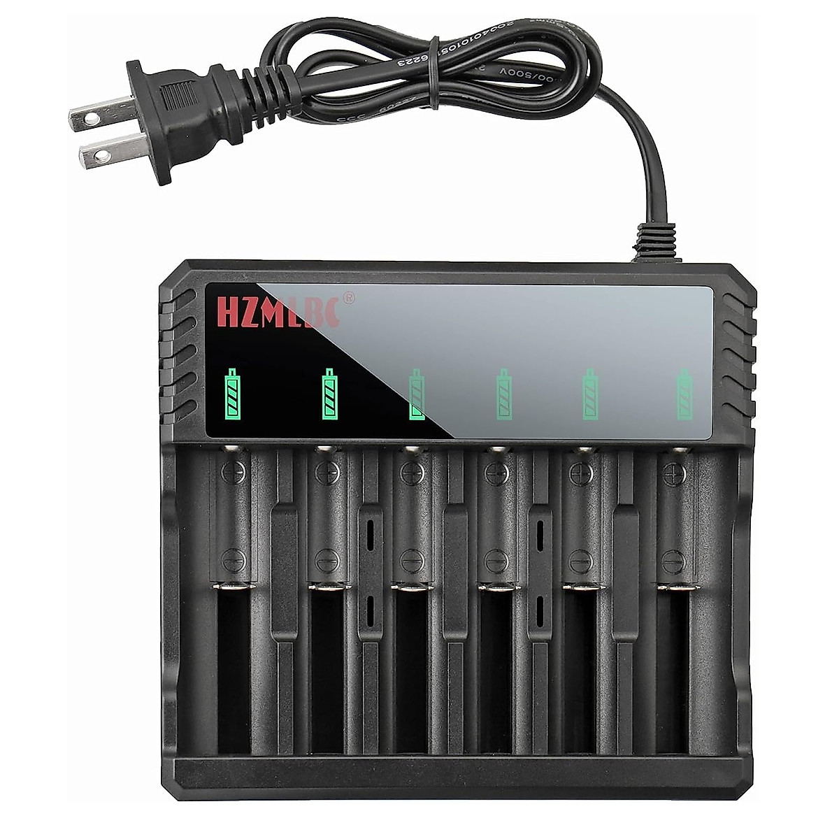 6 Bay 18650 Battery Charger Universal Wall Charger for 3.7v Lithium Rechargeable Batteries Compatible 18650 26650 14500 16340(RCR123) 10440 17670 18490 17500 Lithium Battery Charger (DC Charger)