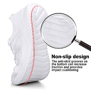 Feethit Mens Slip On Running Shoes Breathable Lightweight Comfortable Fashion Non Slip Sneakers for Men Cs05 White Size 10