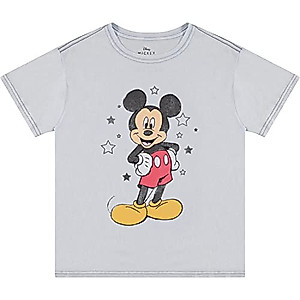 Disney Ladies Mickey Mouse Fashion Shirt Mickey & Minnie Mouse Clothing - Mickey Mouse Tie Dye T-Shirt (Blue, Small)