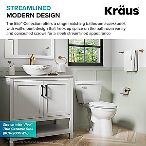 KRAUS Elie Bathroom Robe and Towel Rack with 4 Hooks in Brushed Gold, KEA-18804BG