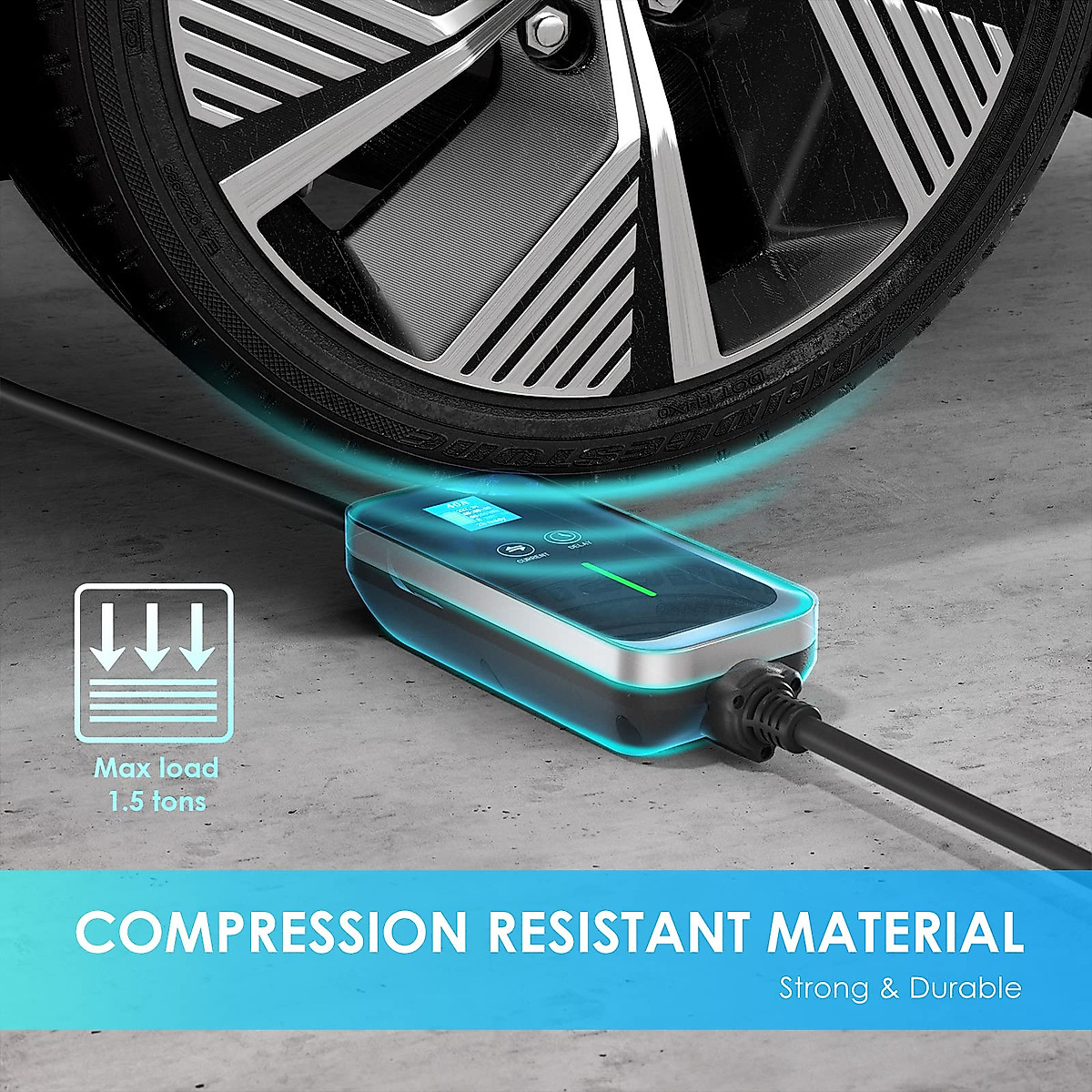 Evjuicion Level 2 EV Charger, 40Amp 240V Portable Electric Vehicle Charger 25Ft Cable NEMA 14-50 Plug for J1772 Electric Car Home Charging Station, Delay Timer