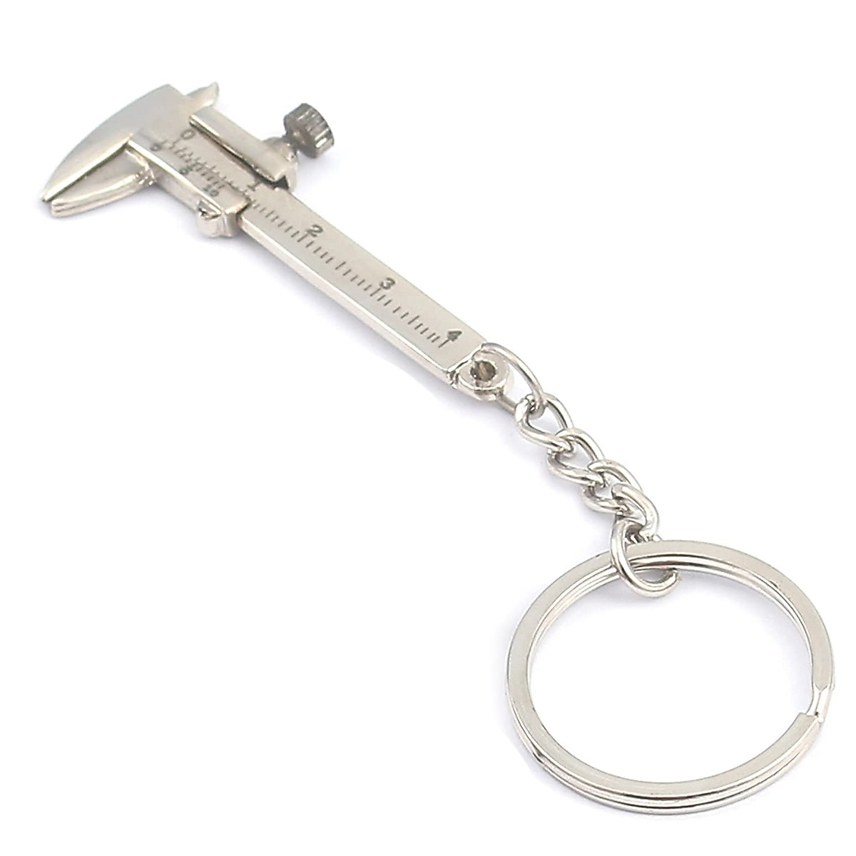 AAProTools Mini Key Chain Tool with Key Holders Tag Movable Vernier Caliper Ruler Sliding Key Holder Rings Keychain Tools and Gadgets Keychain Ideas for Men