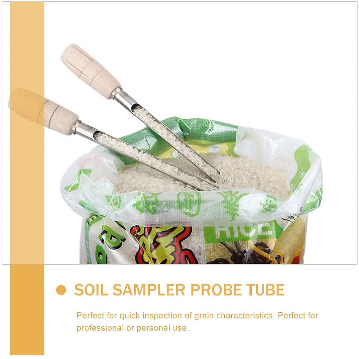 Baluue 4pcs Grain Sampler Metal Detector Turnicate Kit Outdoor Tools Grain Detector Probe Closed Sampling Agriculture Powder Sampler Stainless Steel Rice Sampler to Rotate Food