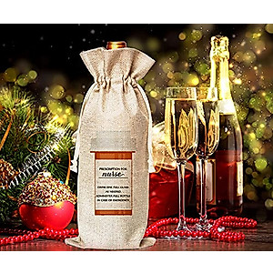 Funny Nurse Gift, Nurse Wine Bag, Nurse Graduation Gift,Birthday Gift-Cotton linen Drawstring Wine Bag(1 Pack) C17