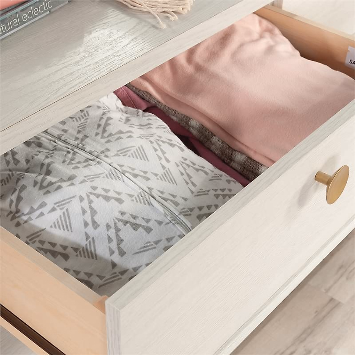 Sauder Dover Edge 6-Drawer Engineered Wood Dresser in Glacier Oak Finish