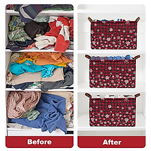 Funnewban Halloween Bat Black Storage Bin Basket Collapsible with Leather Handles Waterproof Canvas Storage Cube Box for Closet Toys Clothes Nursery Room Decor Gift Basket