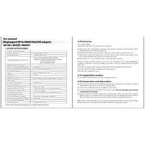 Multi-Function Displayport Dp to HDMI/DVI/VGA Male to Female 3-in-1 Adapter Converter Cable Enterprises LLC