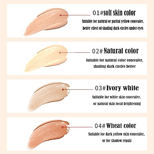 AKARY Face Full Range of Coverage Concealer Pencil for Face, 2 in 1 Dual-Sided Eyebrow Face Concealer Crayon Highlighter Stick, Professional Waterproof Foundation Concealer for Eye Dark Circles, Blackheads, Concealer Pencil with Brush for Men and Women (#