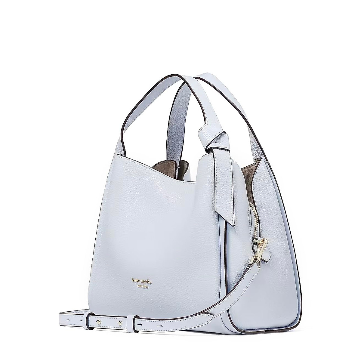 Kate Spade New York Knott Pebbled Leather Medium Crossbody Tote, Watercolor Blue