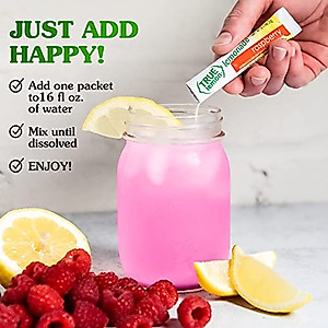 True Lemon Raspberry Lemonade Water Enhancer Drink Mix (30 Packets), Low Calorie Drink Mix Packets for Water,Powdered Drink Mixes & Flavorings,Individual Drink Packets,Water Flavor Packets with Stevia