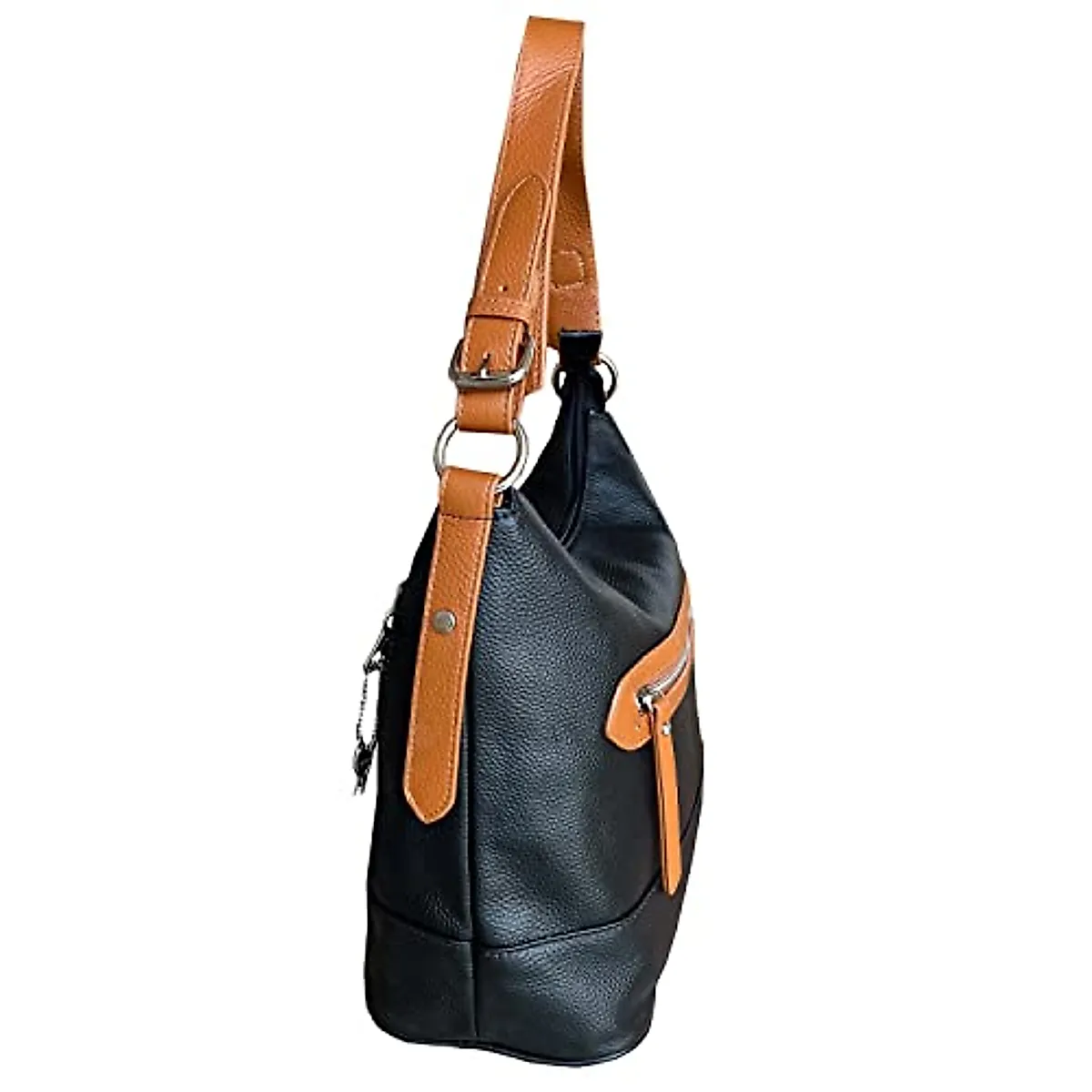 Roma Leathers Gun Concealment Bag - Cowhide Leather - Black/Light Brown