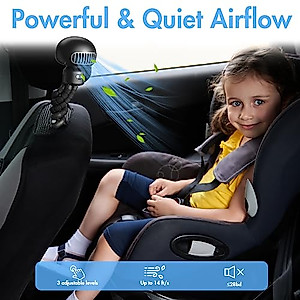 Stroller Fan Clip On Fan for Baby Stroller, Bladeless Portable Baby Fan for Stroller, Auto Oscillating 4000mAh Rechargeable Battery Operated Small Personal Fan for Car Seat Crib Bike Bed Travel Trip