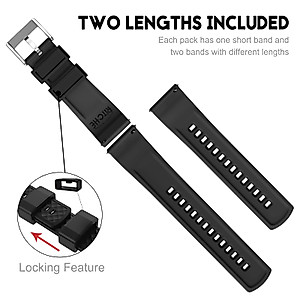 Ritche Christmas Gift 22mm Silicone Watch Band Compatible with Samsung Galaxy Watch 3 (45mm) Samsung Gear S3 Classic Watch Quick Release Rubber Watch Bands for Men Women, White Elephant Gifts, Stocking Stuffers for Men