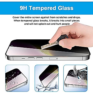 GLASS-M [2 Pack] Privacy Screen Protector for iPhone 14 Pro Max (6.7”), Anti-Spy Tempered Glass Film, Full Covergae Anti Peeping Screen Cover, Compatible with Dynamic Island,Anti-Fingerprint Shield