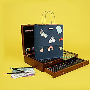 Blue Gift Bags - 8x4x10 Inch 50 Pack Navy Kraft Paper Shopping Bags with Handles, Craft Totes in Bulk for Boutiques, Small Business, Retail Stores, Birthday Parties, Restaurants, Take-Out, Merchandise