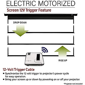 Akia Screens 125 inch Motorized Electric Remote Controlled Drop Down Projector Screen 16:9 8K 4K HD 3D Retractable Ceiling Wall Mount Black Projection Screen Office Home Theater Movie AK-MOTORIZE125H