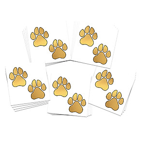 FashionTats Double Gold Paw Print Temporary Tattoos | 20-Pack | Skin Safe | MADE IN THE USA | Removable
