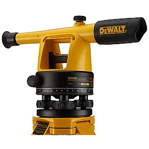 DEWALT Transit Level, Surveying Tool with Tripod and Rod, 20X Magnification (DW090PK), Yellow & Black